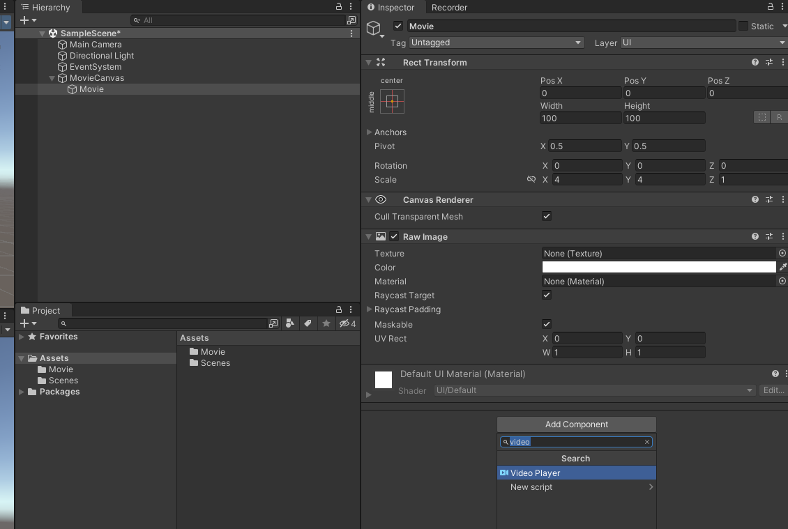 [Unity]Video Playerを使って動画を再生する方法 – LocalRing [個人ゲーム開発ブログ]